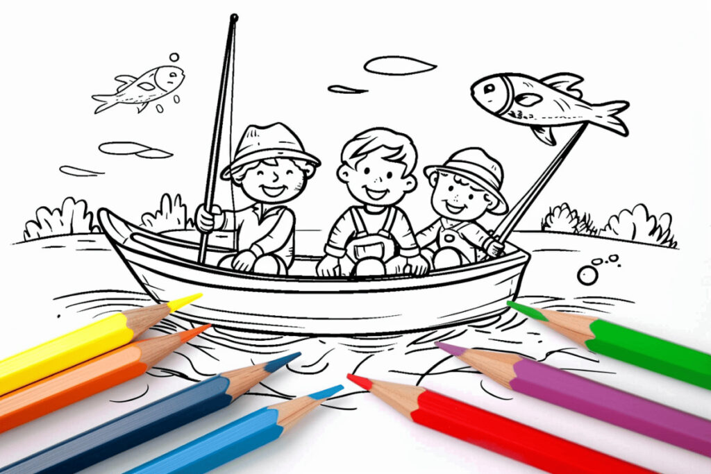Fishing Coloring Pages : Fun for All Ages – MrColoring.Com
