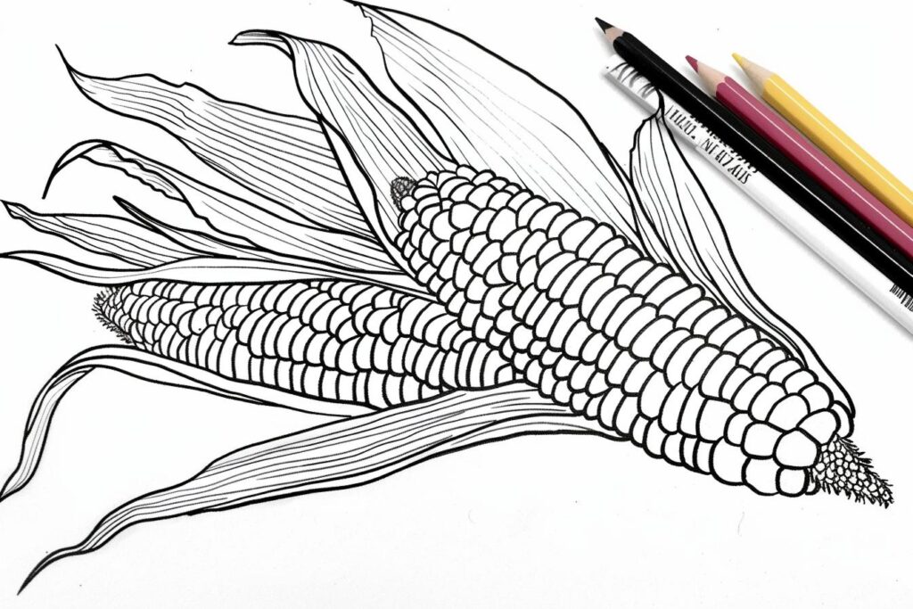 Corn Coloring Pages : Fun & Educational Printable Designs for Kids ...