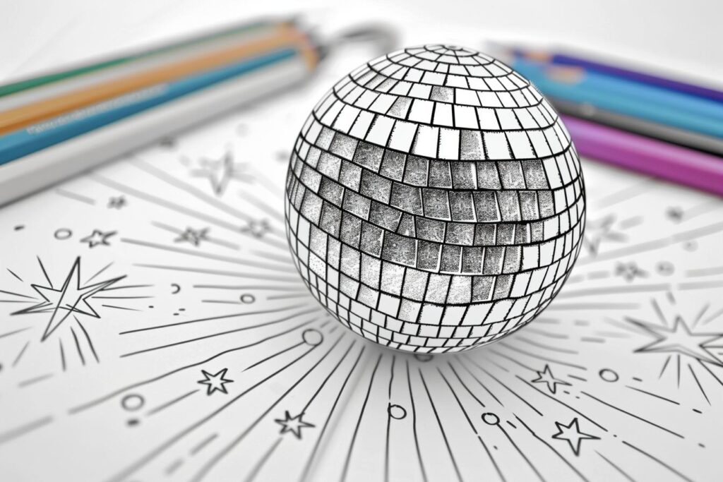 Disco Ball Coloring Pages : Shine Bright with These Geometric Patterns ...