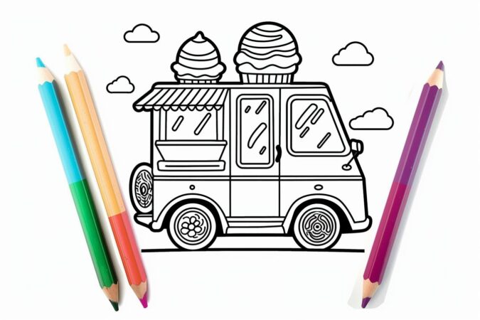 Ice Cream Truck Coloring Pages : Summer Fun and Creative Expression ...