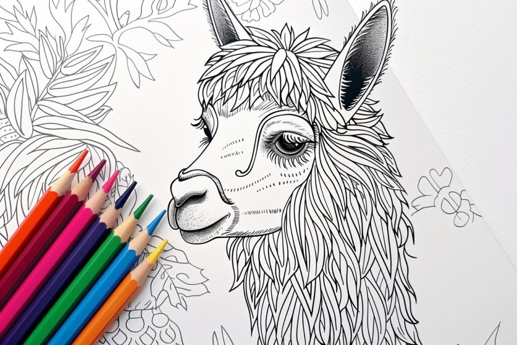 Llama Coloring Pages : Fun Llama Designs for Kids – MrColoring.Com